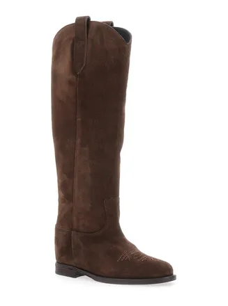 Via Roma 15 Womens Boots Suede Brown