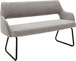 Robas Lund Esszimmerbank mit Rückenlehne, Sitzbank bis 280 kg belastbar, Esszimmerbank mit Stoffbezug Schlamm