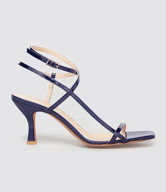 Jeanne Vouland Sandales Sublim Double Cuir Verni Paillet&eacute; Coral Blue, Collaboration Jeanne Vouland x V&eacute;ronika Loubry