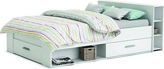 Demeyere Pocket Lit 2 Places avec Rangements, Blanc