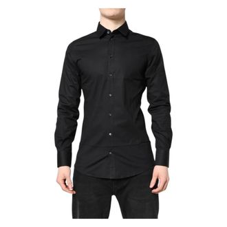 Dolce & Gabbana Schwarzes Gold Baumwollhemd - - Shirts - Herren - Schwarzk - S