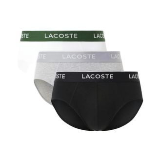Lacoste Homme, Sous-v&ecirc;tements, Multicolore, Taille: M Lot de 3 Cale&ccedil;ons Uni en Coton avec Logo