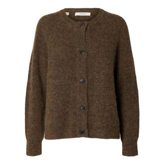 Selected Lulu LS Strick-Kurzcardigan - - Knitwear - Damen - Braun - M