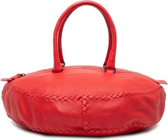 Bottega Veneta 2009 Intrecciato Trimmed Cervo Disk handbag - Rouge