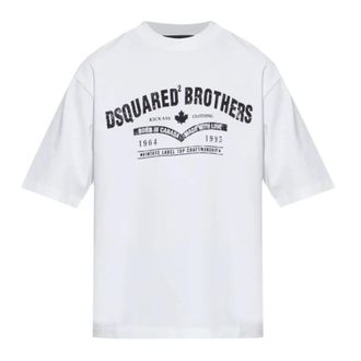 Dsquared2 Homme, Tops, Blanc, Taille: XL Tee Coupe Ample
