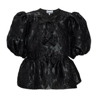 Ganni Femme, Blouses et Chemises, Noir, Taille: 36 FR Haut &agrave; motif floral
