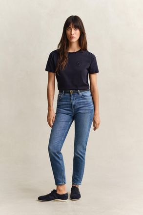 GANT Damen Slim Cropped Jeans (34) MID Blau BROKEN IN