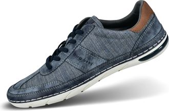 Bugatti Bequeme Schnürschuh Memory Foam Elegante Casual Easy Fit Sneaker aus Austauschbaren Einlegesohlen, Dunkelblau, 42 EU