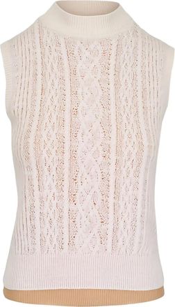 Vince cable-knit high-neck vest - Nude