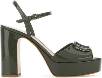 Valentino Garavani Femme, Chaussures, Vert, Taille: 38 1/2 EU VLogo Signature Platform Sandal