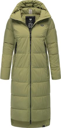 Ragwear Damen Wintermantel warmer wasserdichter und atmungsaktiver Steppmantel extralang mit Kapuze Patrise YOUMODO Olive Leaf25 Gr. S