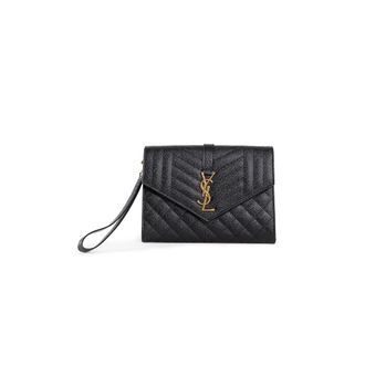 Saint Laurent Envelope flap puoch mix matelass&eacute; embossed leather