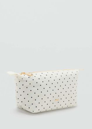 Mango Trousse de toilette moyenne &agrave; pois blanc cass&eacute; - Femme - Taille unique - MANGO