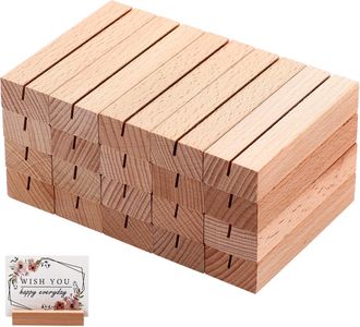 BESPORTBLE CVUTOVO 20 St&uuml;ck Teiliges Holz Kartenhalter Tischkartenhalter mit Stabilem Holzfu&szlig; f&uuml;r Fotos Platzkarten Men&uuml;karten Vielseitig Verwendbar f&uuml;r Hochzeit