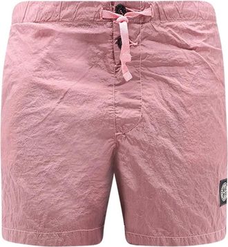 Stone Island Homme, Maillots de bain, Rose, Taille: L Short de bain &agrave; cordon de serrage avec &eacute;cusson logo