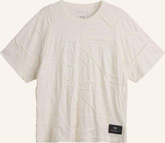 Yohji Yamamoto Y-3 T-Shirt, Plissiert weiss