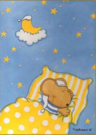 Steinbeck Steinbeck Poster Schlafmaus Karlchen Sweet Dreams/S&uuml;sse Tr&auml;ume 50 x 70 cm (Bett Punktedesign)