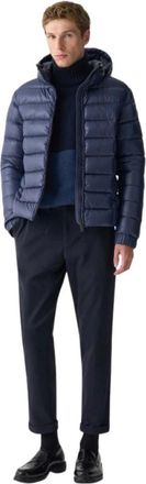 Colmar Homme, Vestes, Bleu, Taille: 4XL Glossy Hooded Down Jacket