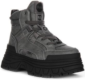 Buffalo Damen Stiefeletten FUSIO HYB MID Grey Gr. 41