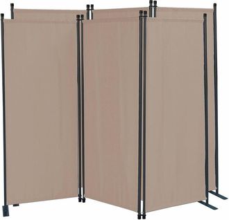 Quick-Star Quick-star - 2 St&uuml;ck Paravent 3 Teilig 170 x 165 cm Stoff Raumteiler Trennwand Balkon Sichtschutz Stellwand Faltbar Sand