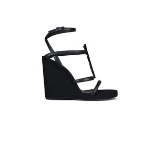 Saint Laurent Cassandra Wedge Espadrilles - - Shoes - Damen - Schwarzk - 35 EU