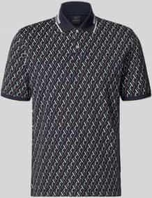 Bugatti Slim Fit Poloshirt im Allover-Look