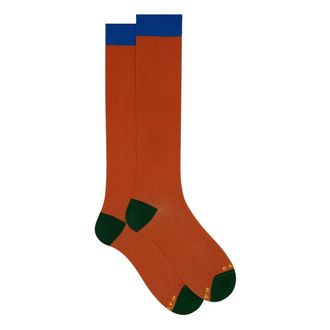 Gallo Gallo, Homme, Sous-vêtements, Multicolore, Taille: M Chaussettes longues unies en coton orange pour hommes