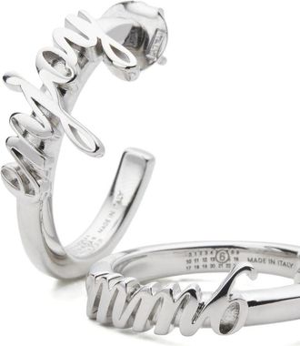 Maison Margiela Twisted Silver-Tone Brass Hoop Earrings - Silver