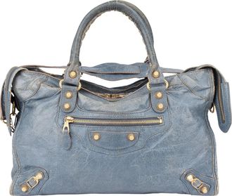 Balenciaga Crossbody Bags - Balenciaga Blue Leather City Handbag - Gr. unisize - in Blau - f&uuml;r Damen