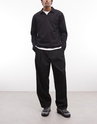 Obey Otis - Pantalon pliss&eacute; - Noir