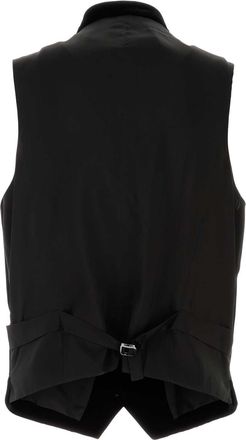Giorgio Armani Mens Black Velvet Vest Blackbeauty Cappotti Coat