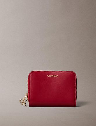Calvin Klein Portefeuille en cuir anti-RFID avec breloque monogramme