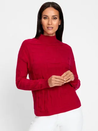 Heine Strickpullover Jacquard-Pullover Langarm Feinstrick