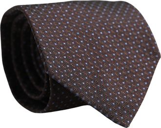 Dolce & Gabbana Geometric Silk Necktie - Brown