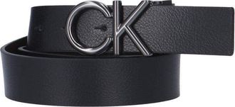 Calvin Klein Herren Gürtel Ck Metal Bombe PB 3.5 cm Ledergürtel, Schwarz (Ck Black /Dk Brown), 80 cm
