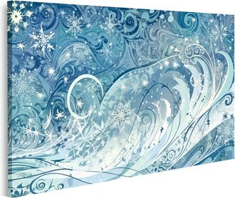 Islandburner Prime Bild auf Leinwand Abstrakte Schneeflocken auf Banner Bilder Wandbilder Poster