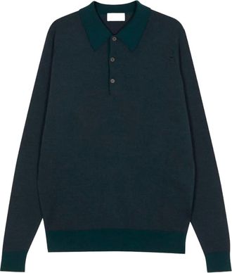 John Smedley polo à manches longues Herbie - Bleu
