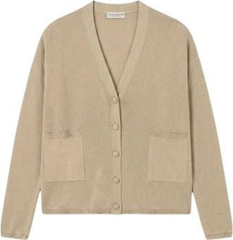 Majestic Filatures Femme, Pulls, Beige, Taille: 40 FR Gilet Dor&eacute;