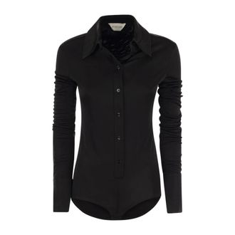 Sportmax Hemd mit gerafften &Auml;rmeln - - Blouses & Shirts - Damen - Schwarzk - L