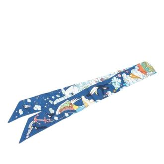 Herm&egrave;s Pre-owned Soie foulards - Femme - Pre-owned - Bleu - Taille: ONE Size