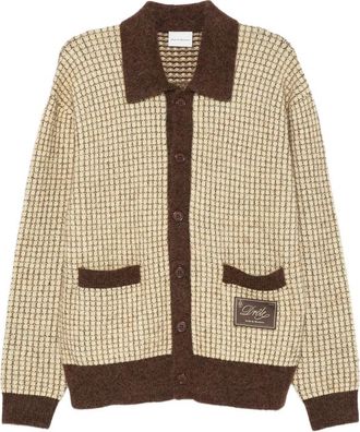 Dr&ocirc;le de Monsieur Waffle-knit Logo-patch Cardigan