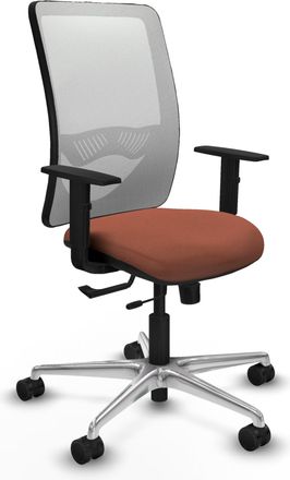Piqueras y Crespo Brauner Schreibtischstuhl Zulema mit 1D-Armen, h&ouml;henverstellbare Lendenwirbelst&uuml;tze, ausgestattet mit Syncro/Traslack und Schneidschaum, mit Rollen vo