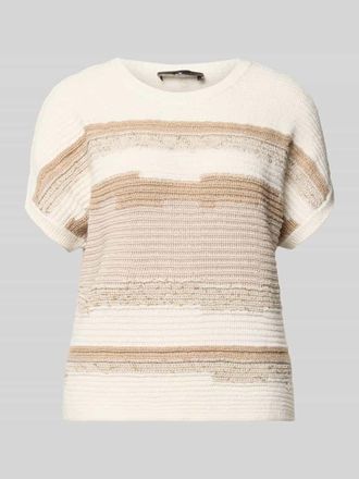 Monari Strickshirt mit Kapp&auml;rmeln und Rundhalsausschnitt