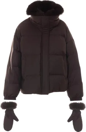 Yves Salomon Blouson Rembourr&eacute; - Marron