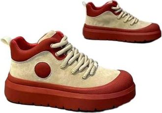 Generic QXDZSW Bottes rétro tendance et polyvalentes pour homme Style urbain simple et atmosphérique Chaussures décontractées, Rouge, 39 2/3 EU