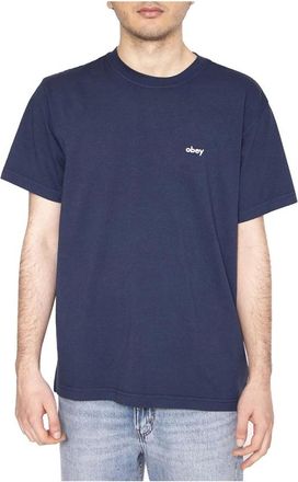Obey Homme, Tops, Bleu, Taille: XL T-shirt &agrave; col rond