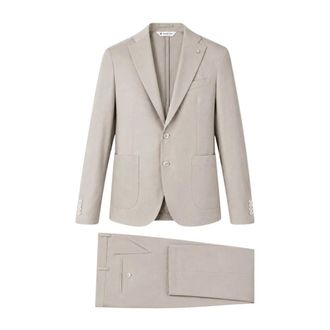 Manuel Ritz Einreihiger Anzug - - Suits - Herren - Beige - M