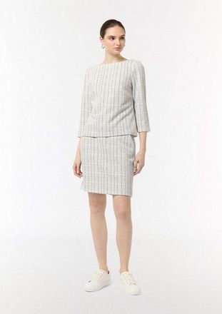 Comma 3/4-Arm-Shirt T-Shirt Bouclé-Jerseyshirt mit Metallic-Garn