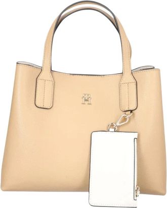 Tommy Hilfiger TH Icon Mini Satchel - Femme - Sacs - Beige - Taille: ONE Size