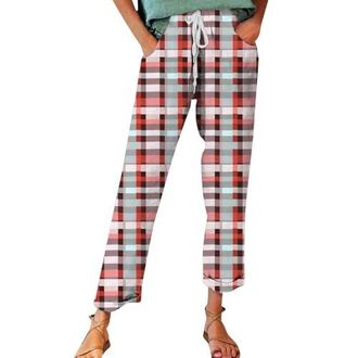 Generic Pantalon Leger Ete Femme Fluide Ample en Lin pour Pyjama De No&euml;l Assorti pour Couples Unisexe Jambes Larges Imprim&eacute; Dr&ocirc;le et Mignon Pantalon D&eacute;contrac
